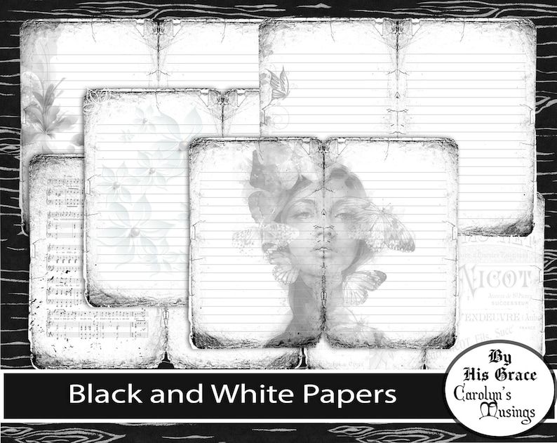 Black and White Printable Papers Ink Saver Journal Pages - Etsy