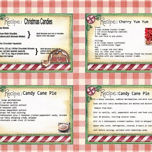 Printable, Christmas Holiday, Recipe Cards, Digital Download, Recipe ...