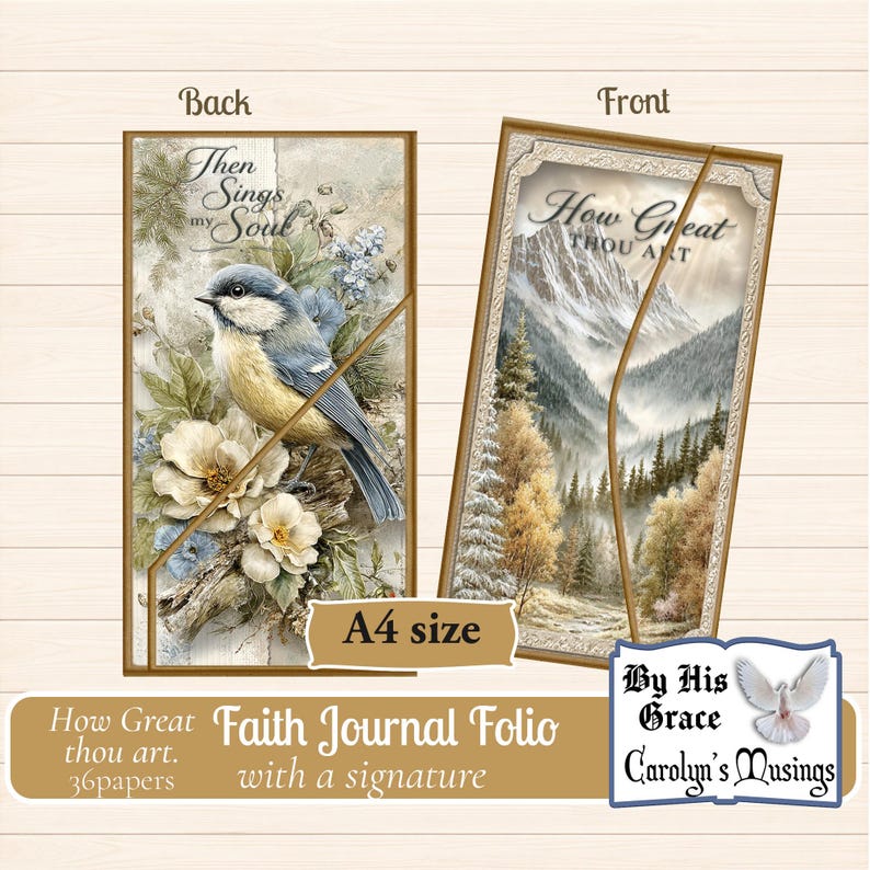 How Great Thou Art Faith Journal Folio, Vintage Hymn Inspired (A4 PDF ...