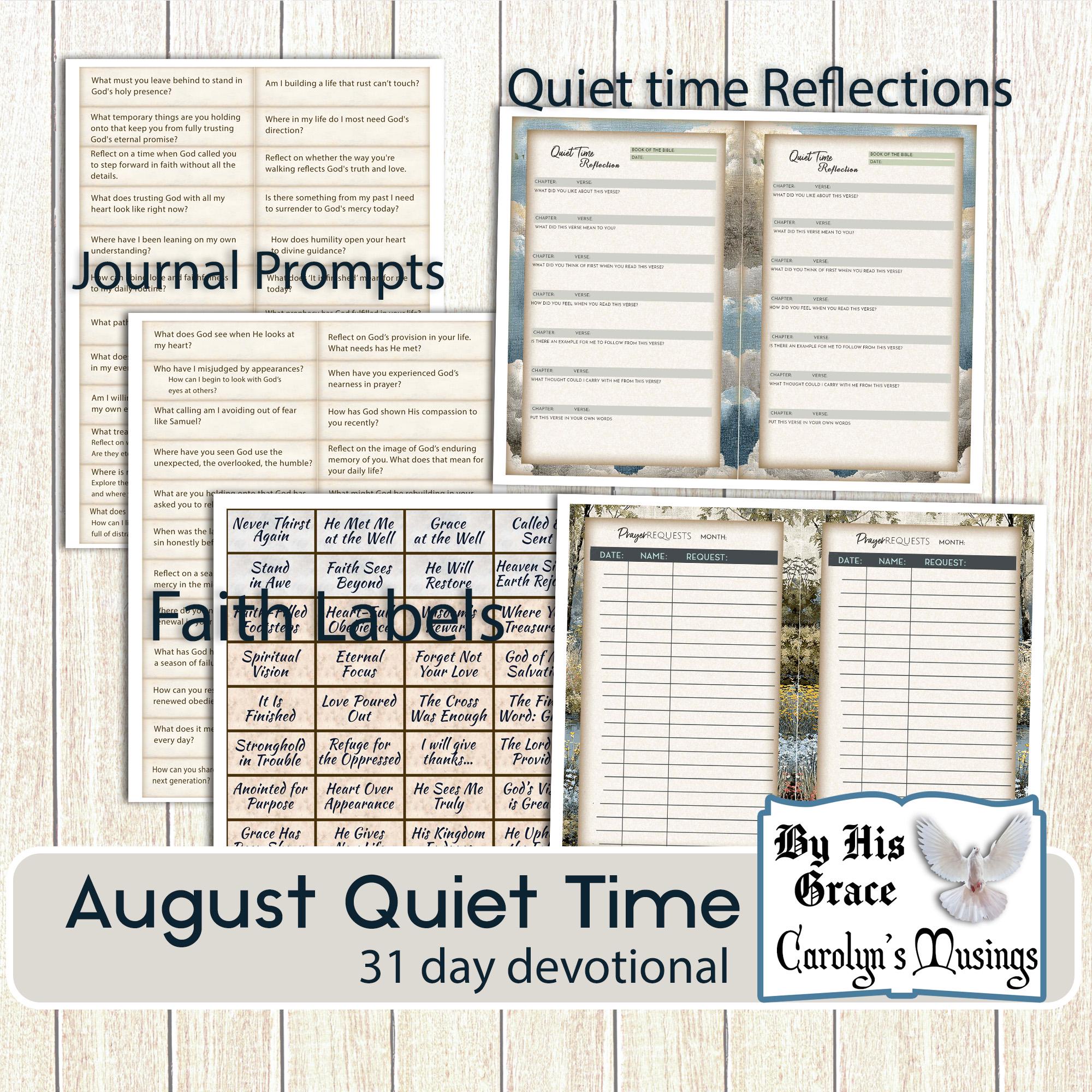 Faith Junk Journal Kit: 31-day Scripture Devotional August (digital ...