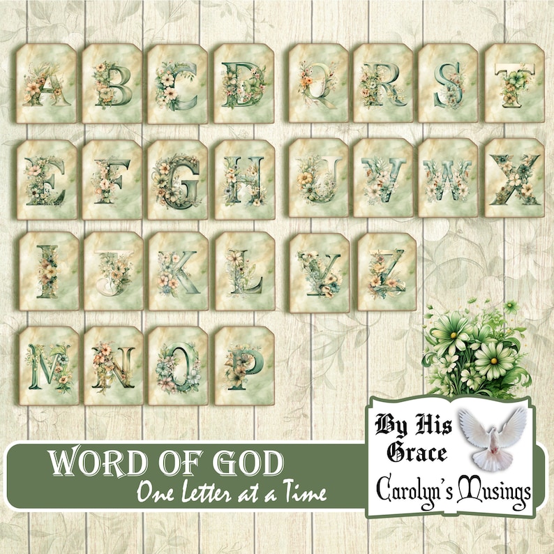 Word of God Alphabet Ephemera: Junk Journal Printable (digital Download ...