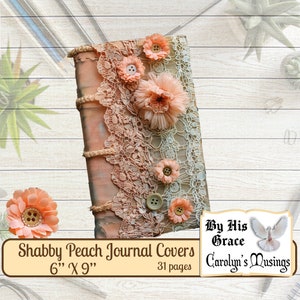 Junk Journal Vintage Peach Shabby Journal Covers, Peach, Vintage ...