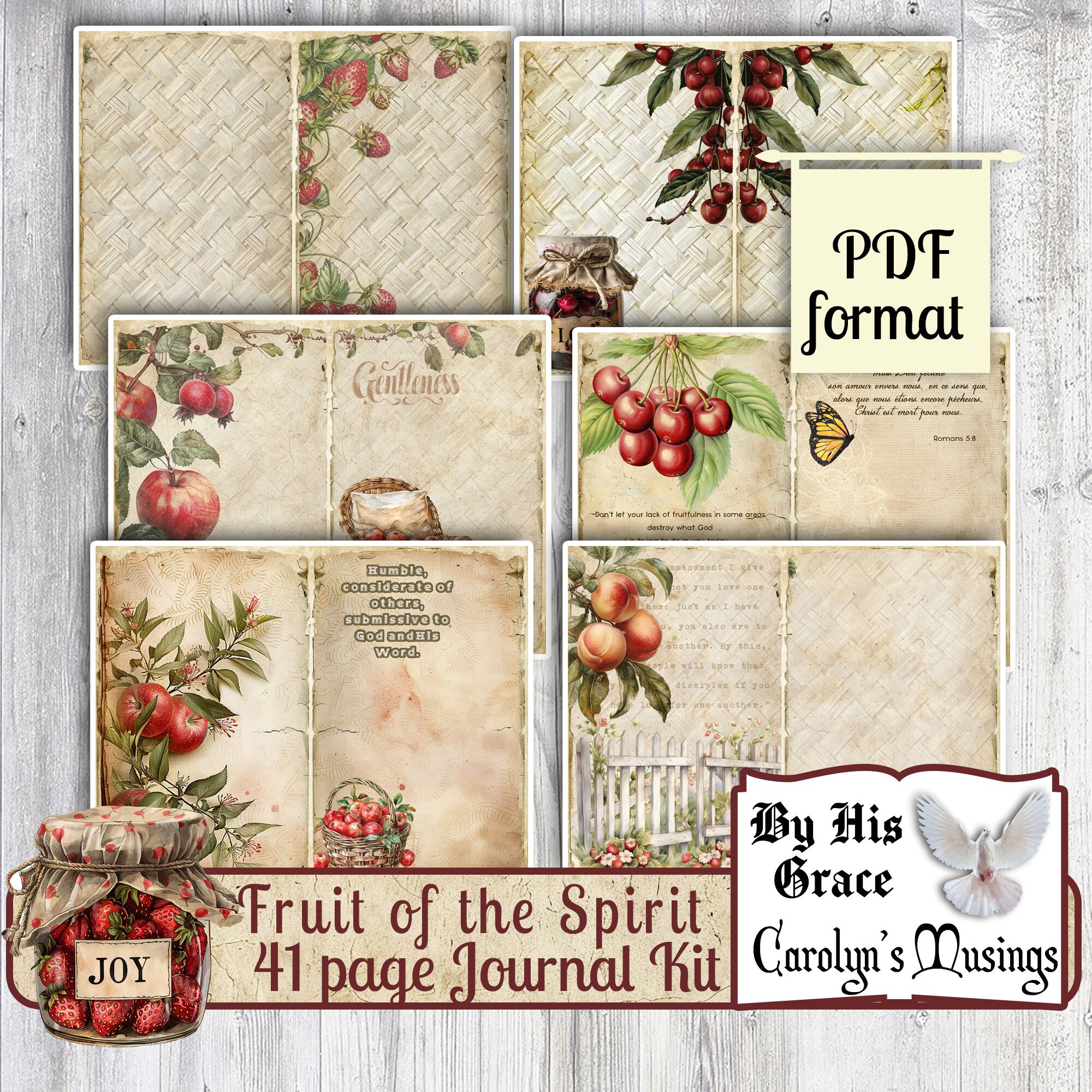 Fruit of the Spirit Devotional Journal Kit: Faith Ephemera (digital ...