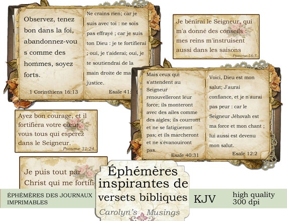 Printable French Translation KJV Inspirational Bible Verse - Etsy