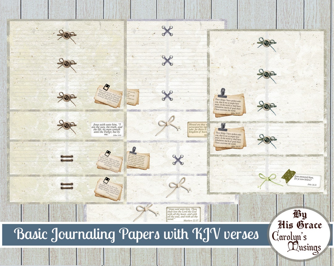 Junk Journal, KJV Scripture Verses Lined & Blank Paper, Basic Prayer ...