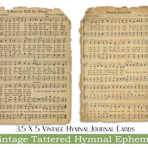 Printable Vintage Hymnal Ephemera: Prayer Journal Cards (digital ...