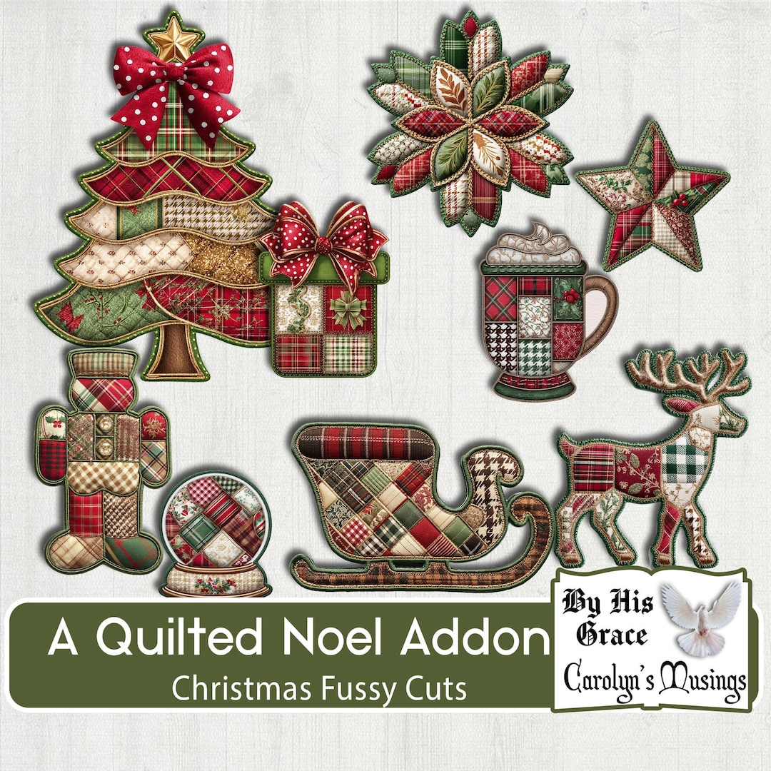 A Quilted Noel Christmas Fussy Cut ADDON (digital Download) - Etsy