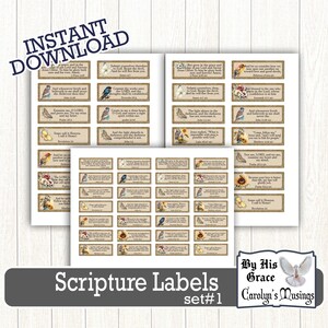 Scripture Verse Labels: Prayer Journal Ephemera (digital Download) - Etsy