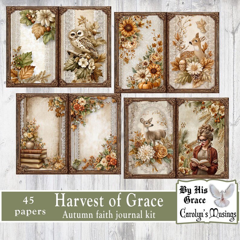 Autumn Faith Journal Kit: Scripture & Nature Printable Harvest of Grace ...