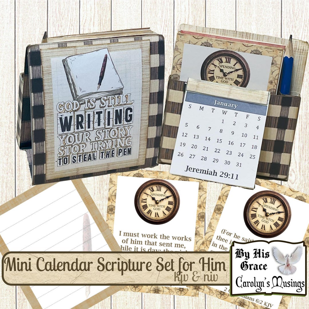 2026 Memory Verse Mini Calendar Gift Set for Him (digital Download) - Etsy