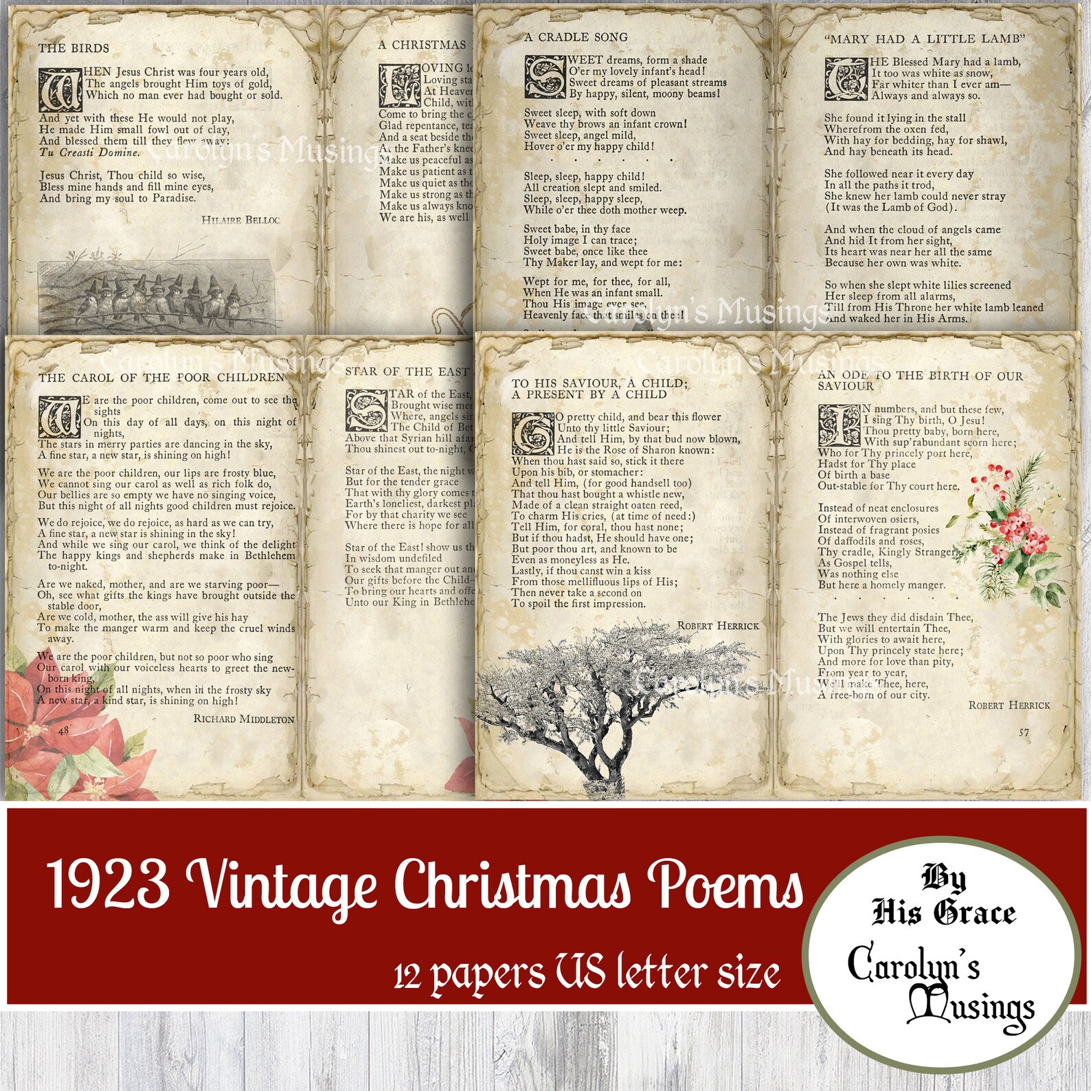 Junk Journal, Vintage Christmas, 1923, Christian Christmas, Poems ...