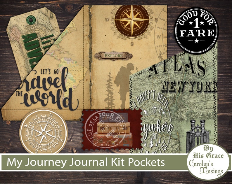 Vintage Travel Junk Journal Printable Kit Travelers Digital - Etsy