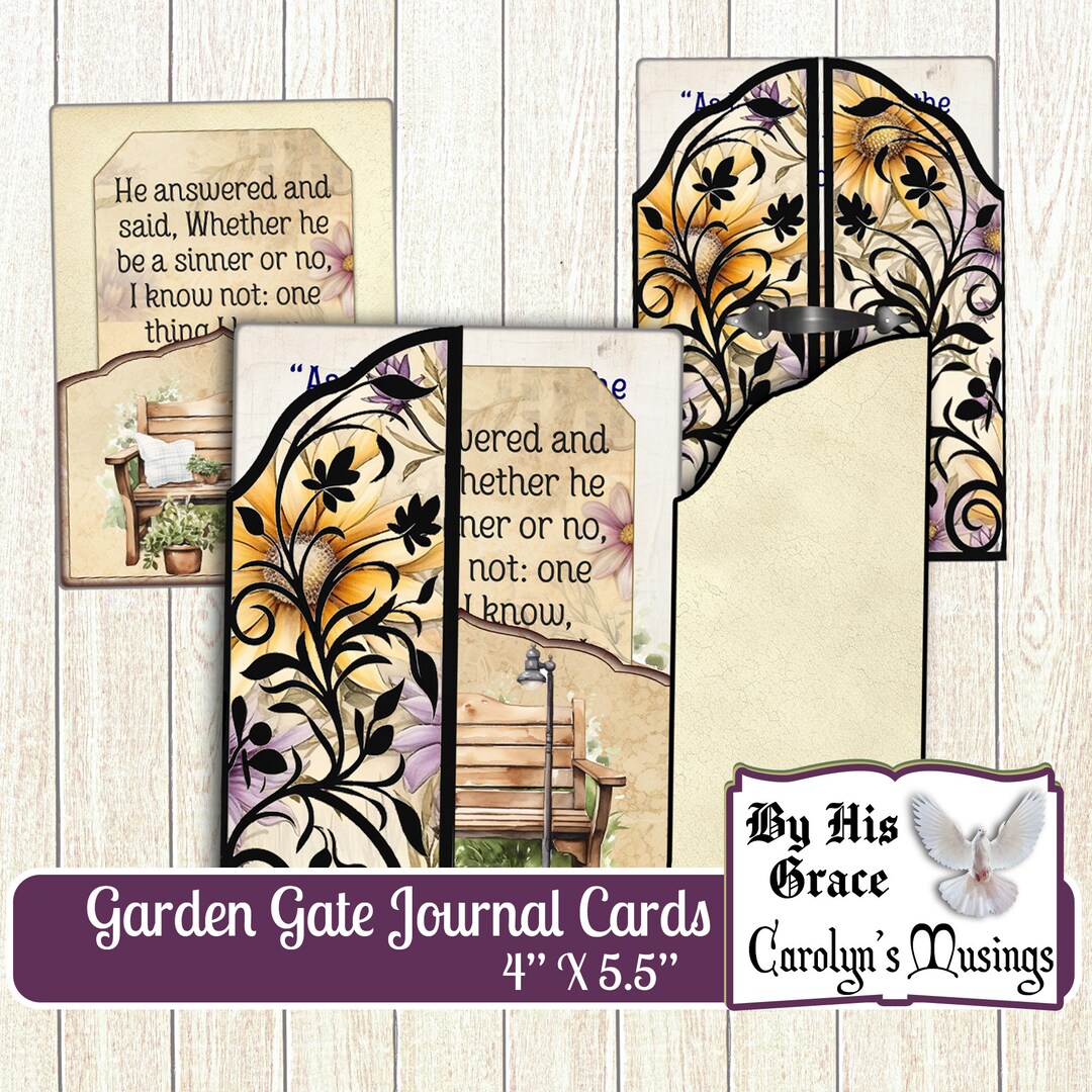 Journal Toppers, Garden Gate Scripture Journal Cards, Faith Junk ...