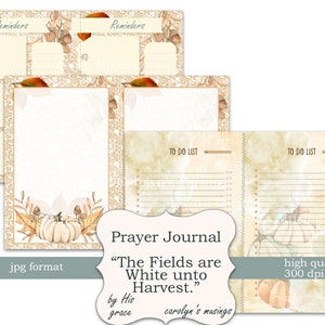 Autumn Prayer Journal Kit KJV the Fields Are White Unto Harvest, Bible ...