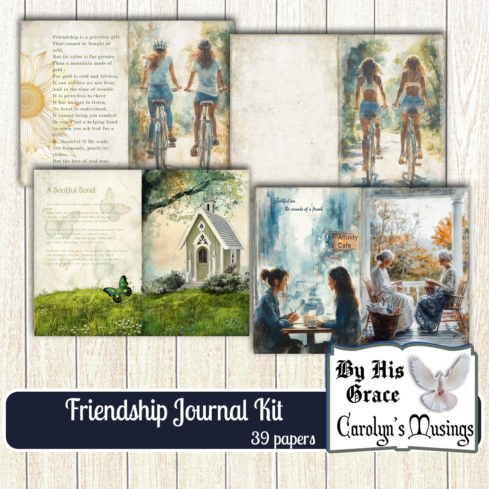 Christian Friendship Junk Journal Kit: Devotional Scrapbook Pages ...