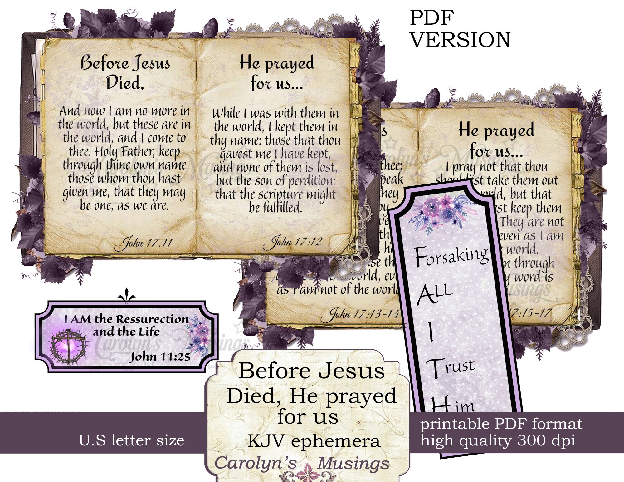The Easter Story Printable Bible Journaling Ephemera, PDF Version ...