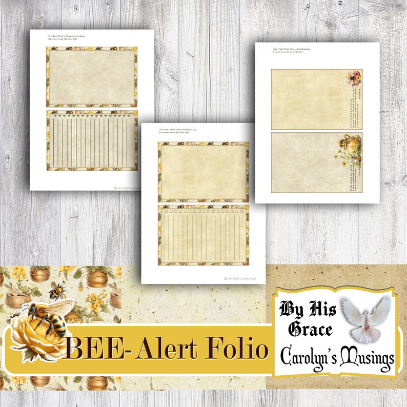 Christian Junk Journal Folio: Bee-alert Faith Ephemera (digital ...