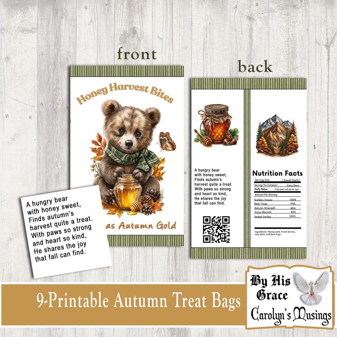 DIY Autumn Chip Bag Wrappers | Printable Holiday Treat Bags (digital ...