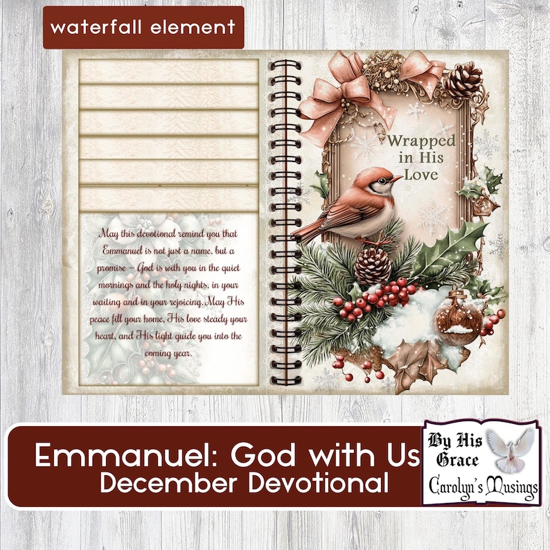 A December Daily Devotional Journal Kit| Emmanuel God With Us | 31 Days ...