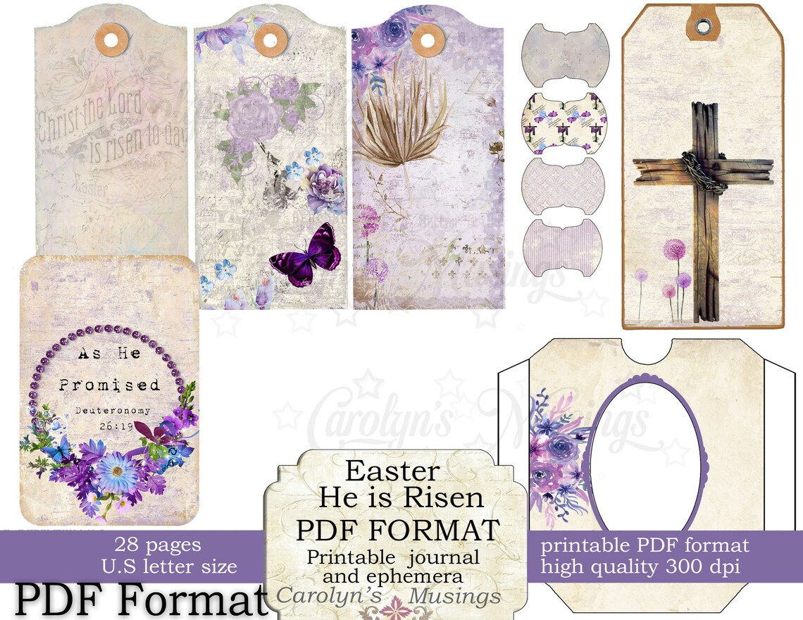 Printable Christian Journal Pages PDF Format He is Risen - Etsy
