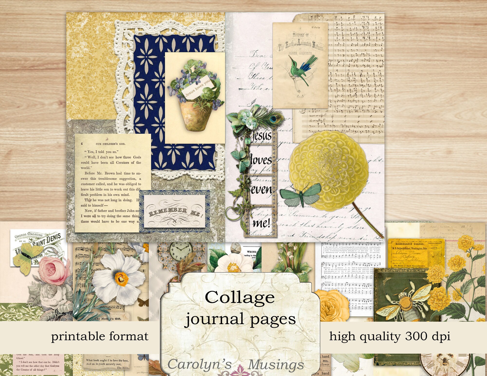 Printable Journal Collage Papers Set 1 Prayer Journal - Etsy