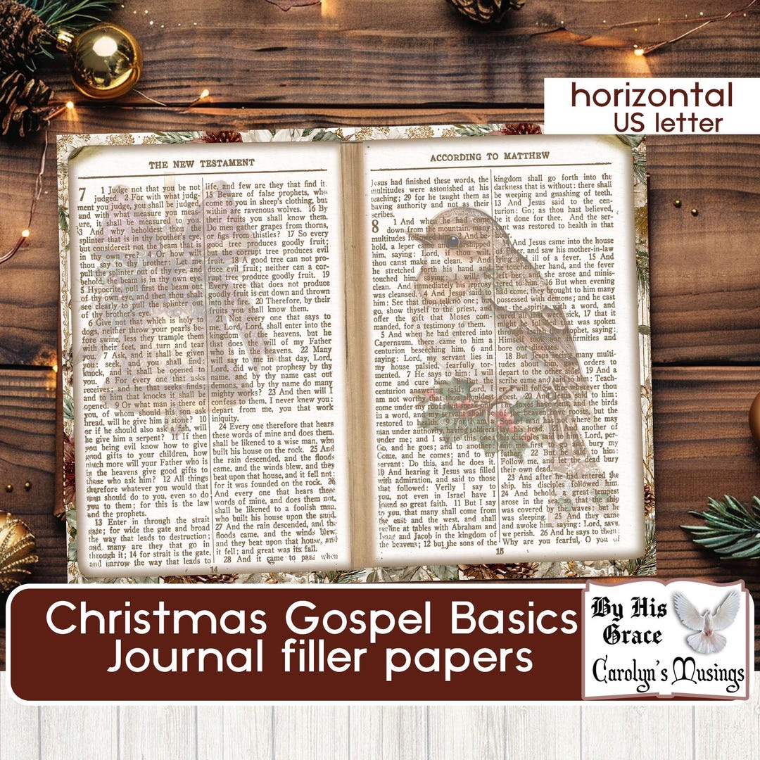 Christmas Gospel Journal Filler Papers | Printable Scripture ...