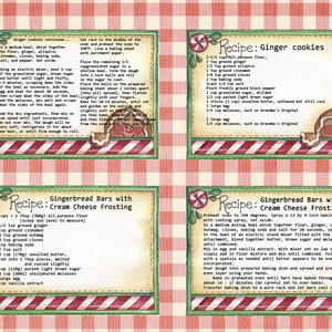 Printable, Christmas Holiday, Recipe Cards, Digital Download, Recipe ...