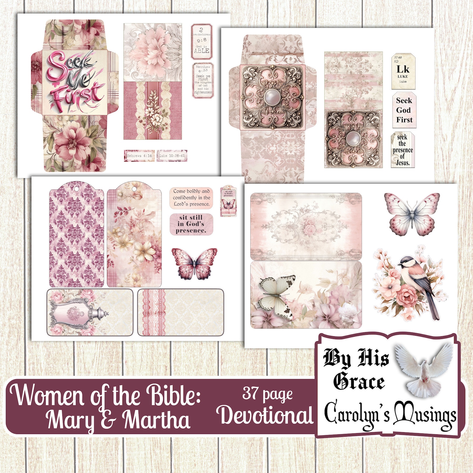 Mary and Martha Devotional Journal Kit: Women of the Bible (digital ...