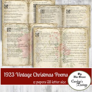 Junk Journal, Vintage Christmas, 1923, Christian Christmas, Poems ...