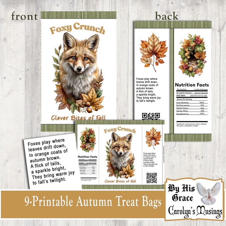 DIY Autumn Chip Bag Wrappers | Printable Holiday Treat Bags (digital ...