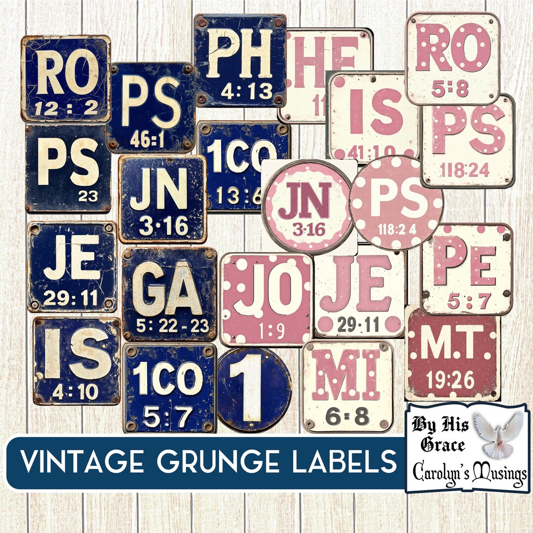 Vintage Ephemera Distress Labels | Retro Junk Journal Printables | Aged ...