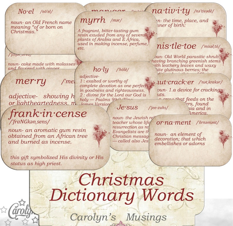 Christmas Dictionary Words Junk Journal Printable Journal - Etsy