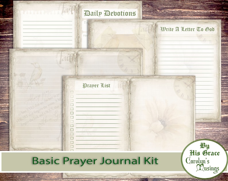 Neutral Prayer Journal Kit: Bible Study, Devotionals (digital Download ...