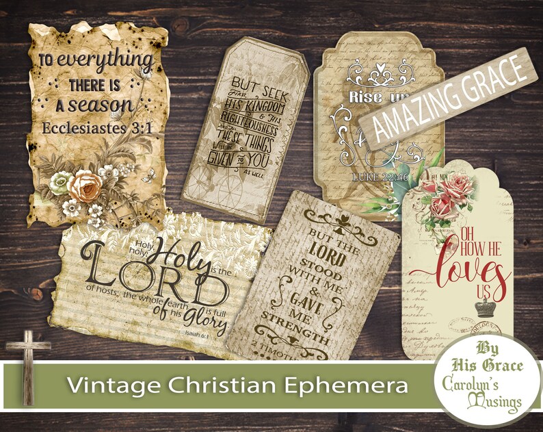 Vintage Christian Ephemera: Printable Faith Journaling Scraps (digital ...