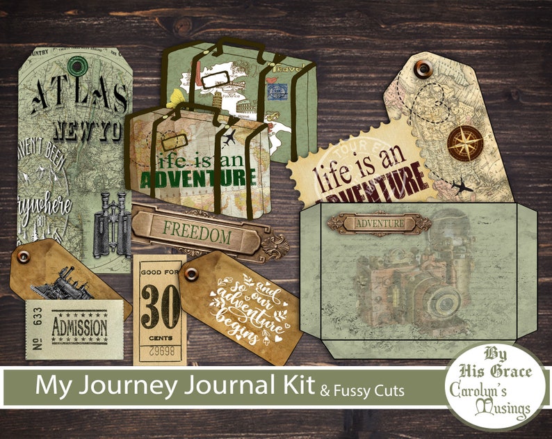 Vintage Travel Junk Journal Printable Kit Travelers Digital - Etsy