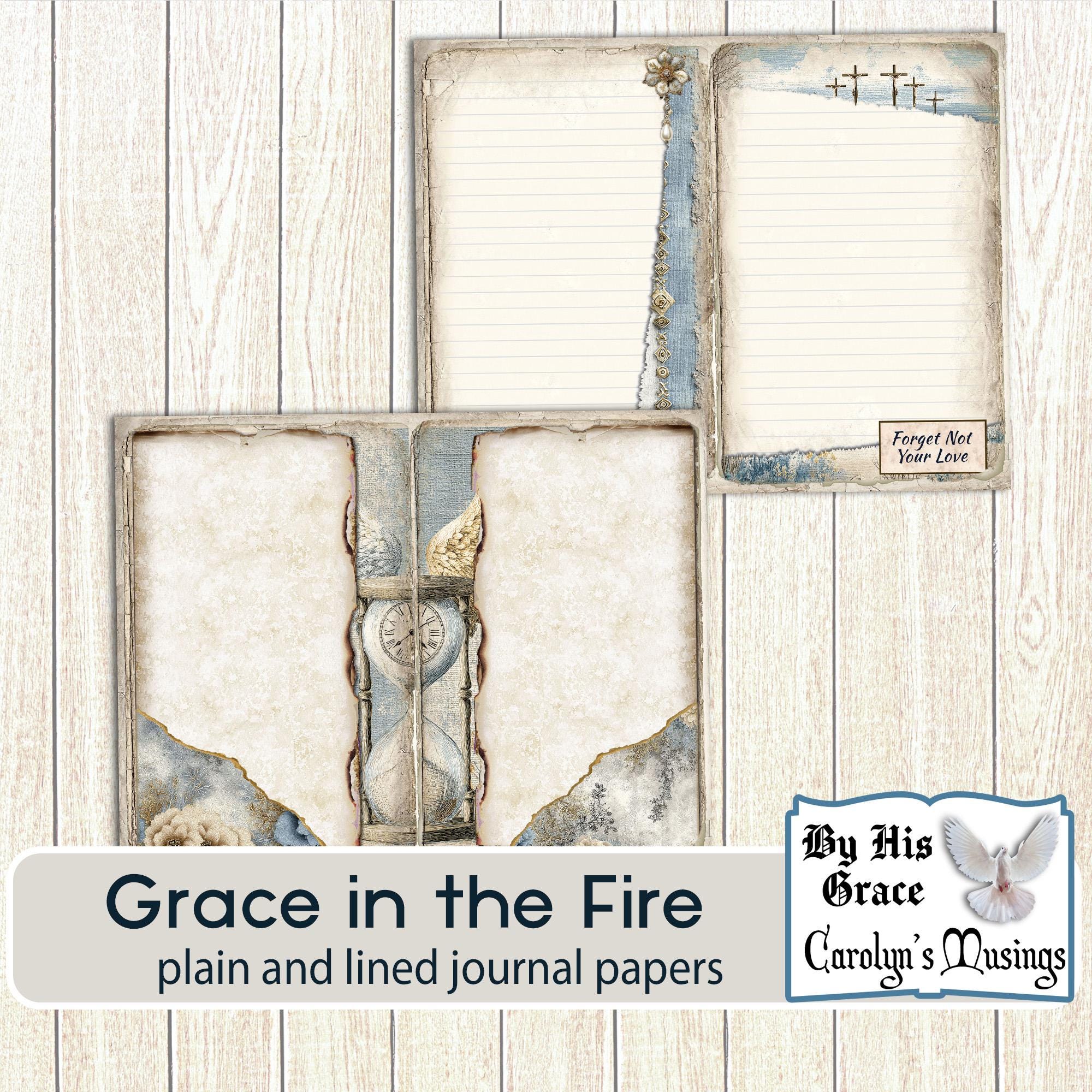 Christian Junk Journal Kit: Grace in the Fire Writing Pages (digital ...