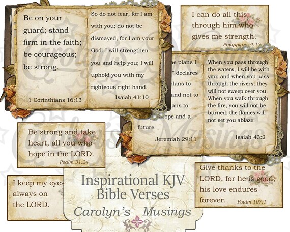 KJV Inspirational Bible Verse Ephemera Junk Journal Ephemera | Etsy ...