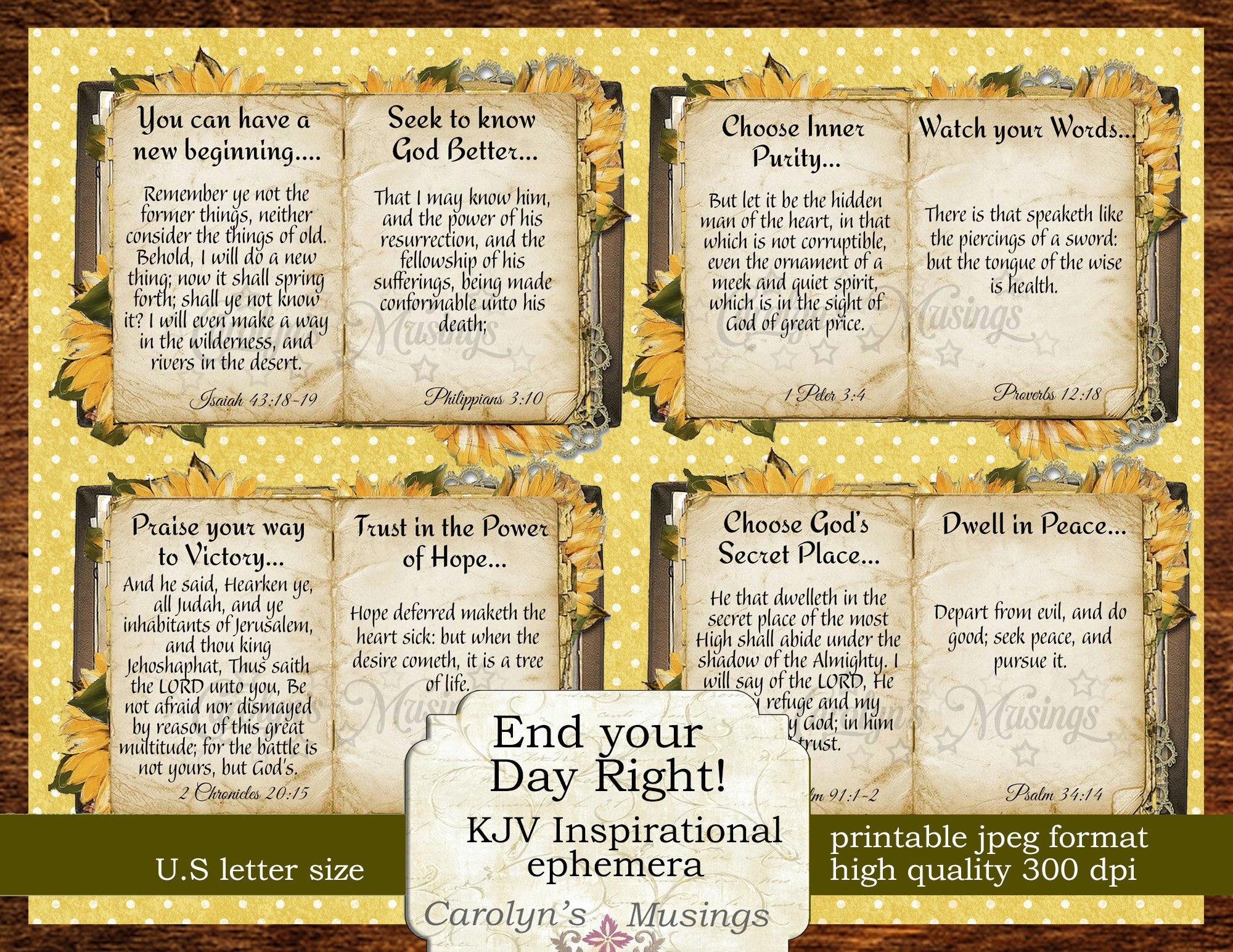 KJV Inspirational Bible Verse Ephemera 2 Prayer Journal - Etsy