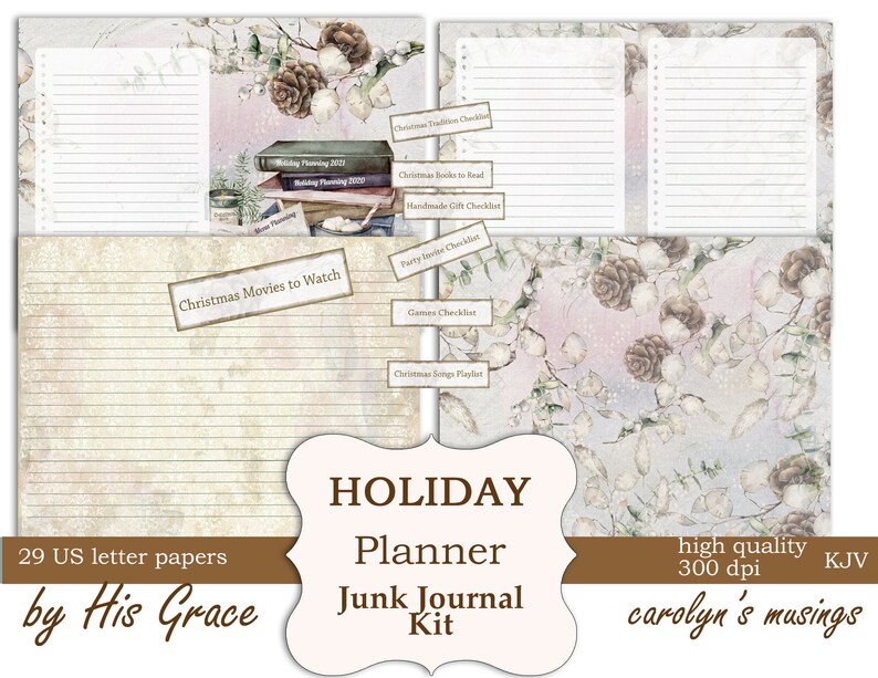 Christmas Planner Printable, Holiday Journal Kit (digital Download) - Etsy