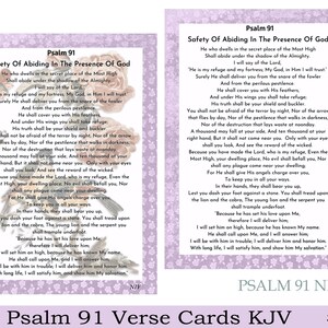 Psalm 91 Verse Cards, Lavender Floral KJV, Prayer Journal (digital ...