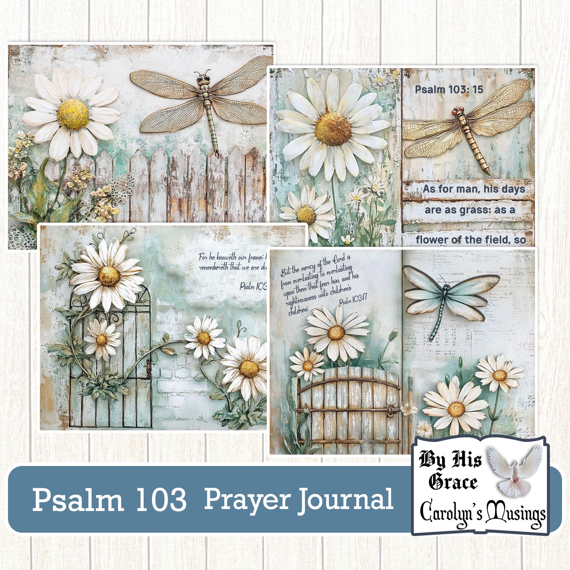 Christian Junk Journal Kit: Psalm 103, Daisy Watercolor (digital ...