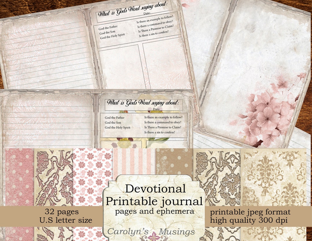 Devotional Prayer Journal Kit: Printable Bible Quiet Time (digital ...