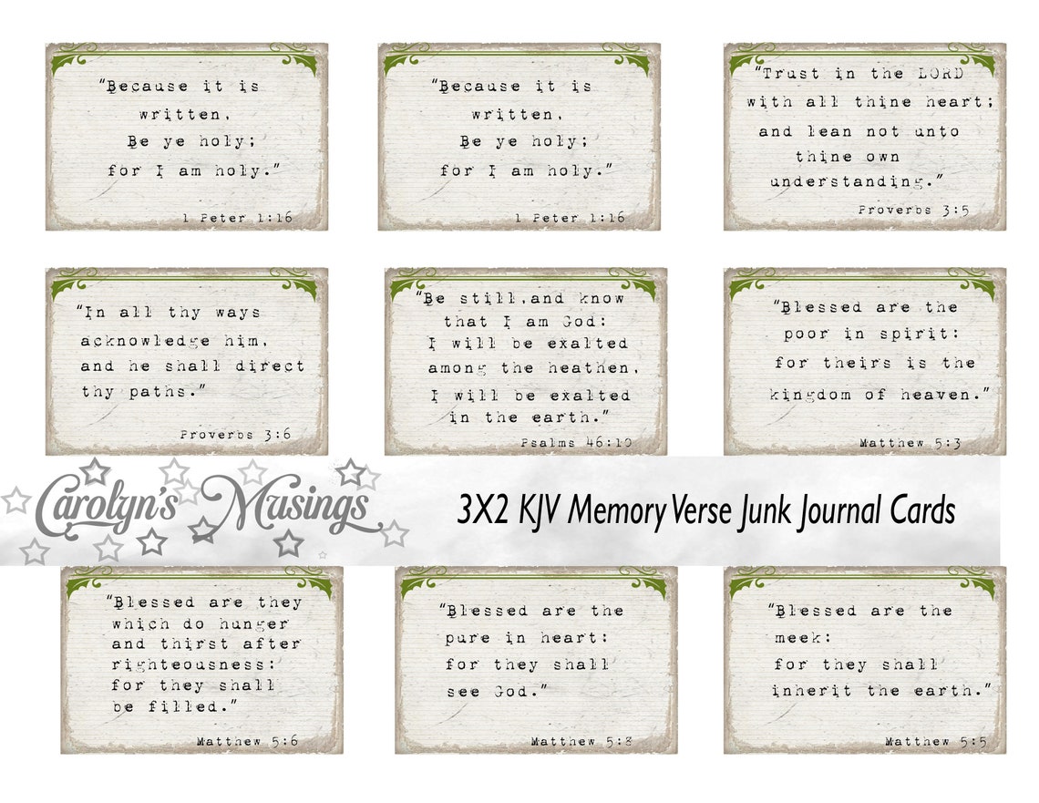 KJV Bible Verse Print Set Printable KJV Scripture Prayer - Etsy