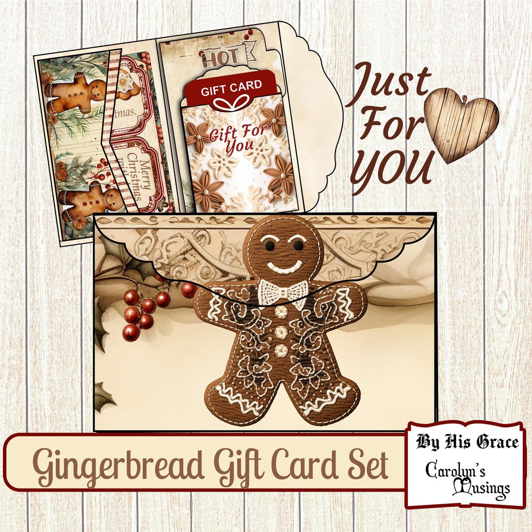 Gingerbread Christmas Gift Card Set | Printable Stocking Stuffer ...