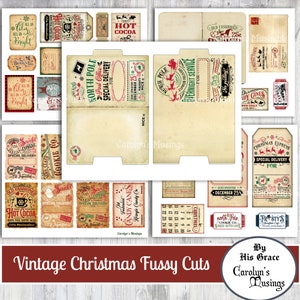 Junk Journal, Vintage, Christmas, Fussy Cuts, Printable, Christmas ...