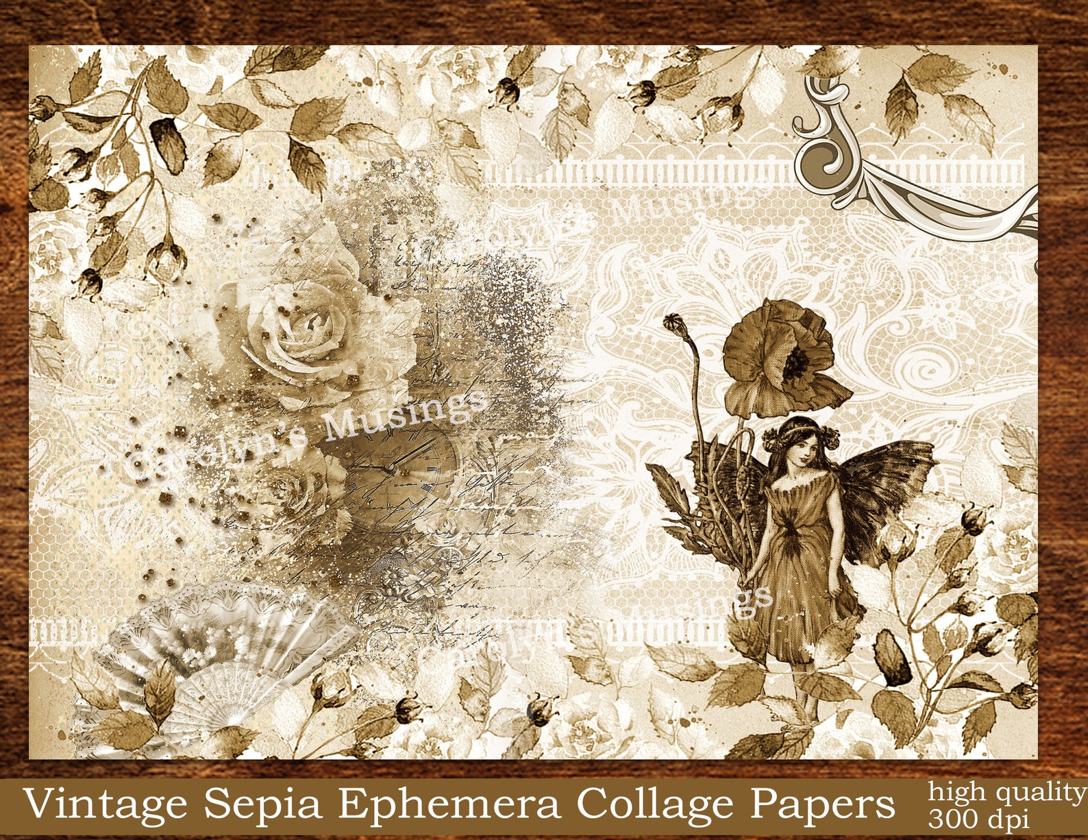 Vintage Sepia Ephemera Papers, Junk Journal Scrapbook (digital Download ...