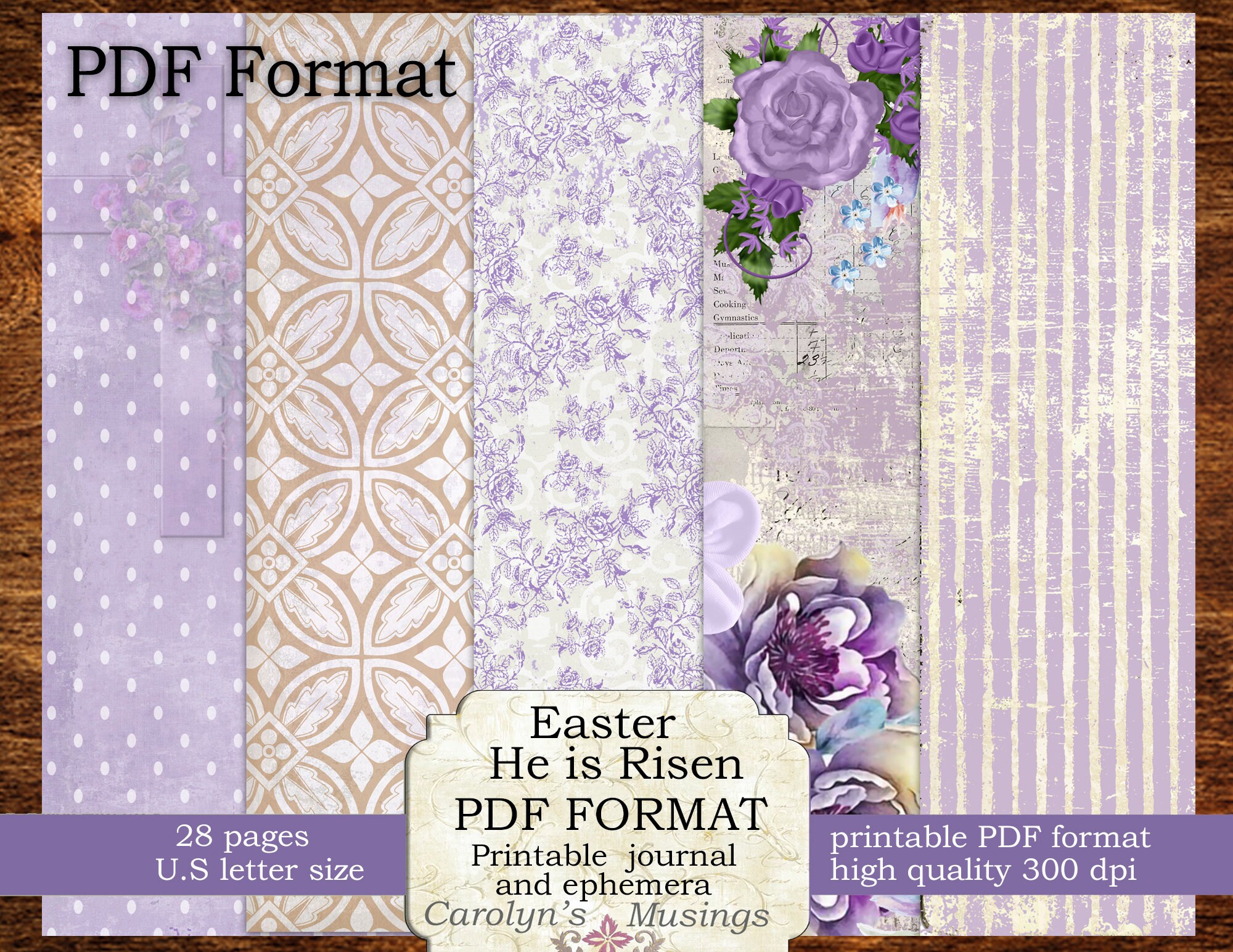 Printable Christian Journal Pages PDF Format He is Risen - Etsy