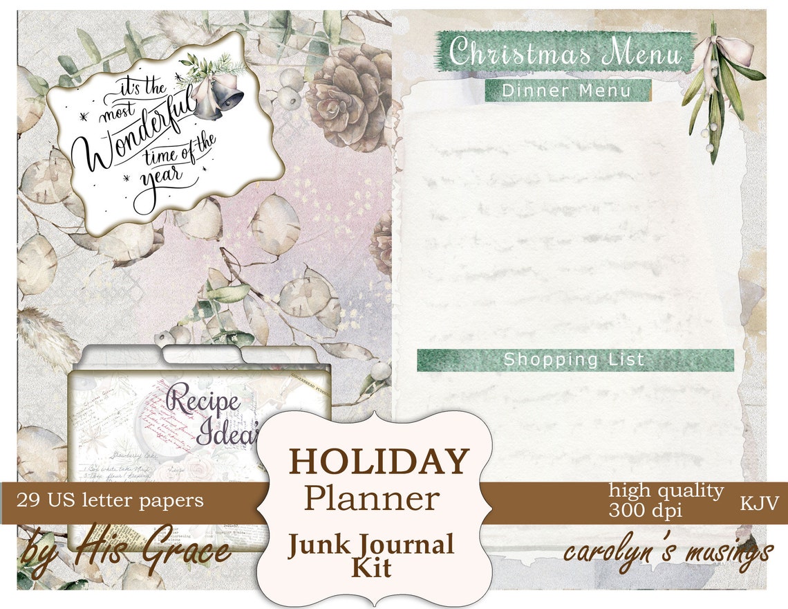 Christmas Planner Printable, Holiday Journal Kit (digital Download) - Etsy