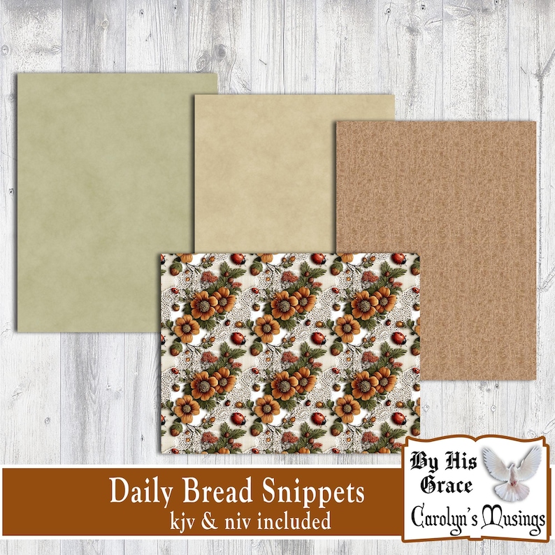 Printable Daily Bread Snippets for Journaling, Autumn Devotional & Junk ...