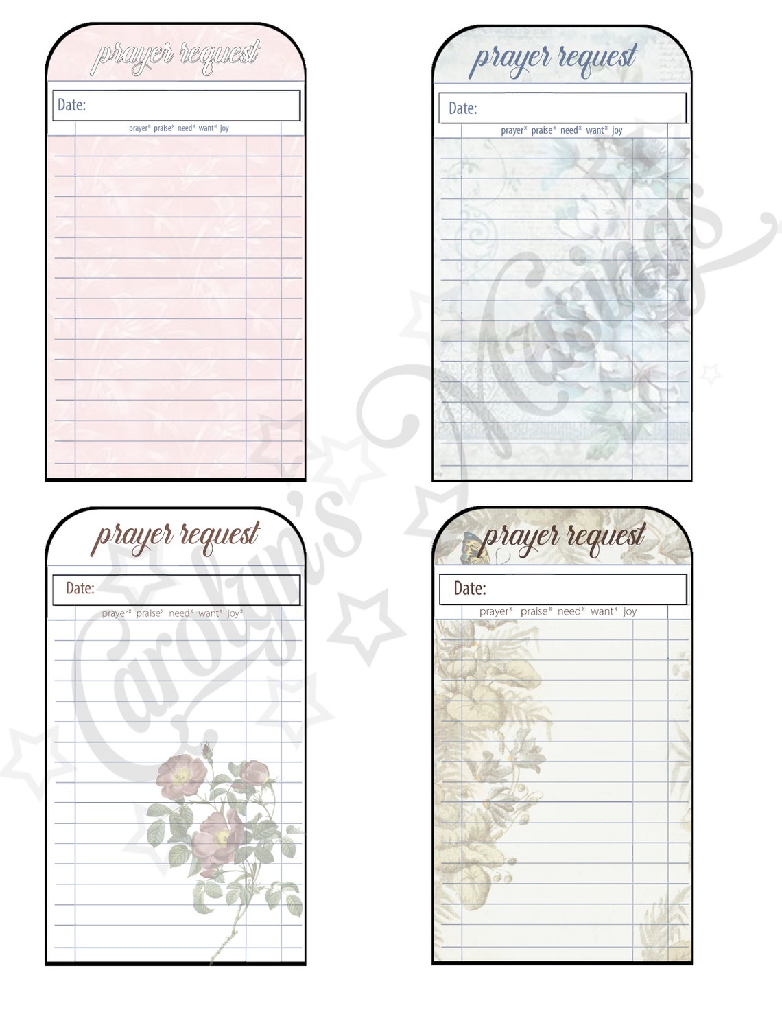 Printable Prayer Request Journal Cards Junk Journal Prayer - Etsy